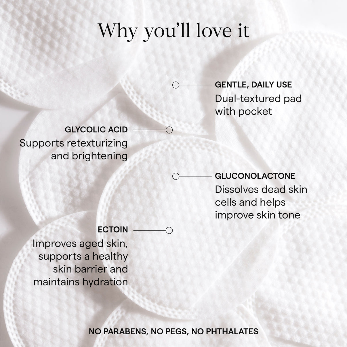 Facial Exfoliating Pads - with Glycolic Acid & PHAs - YSE Beauty